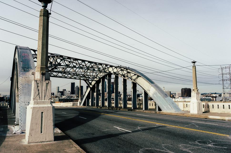 Free Stock Photo of Bridge Over Street With Power Lines | Download Free ...