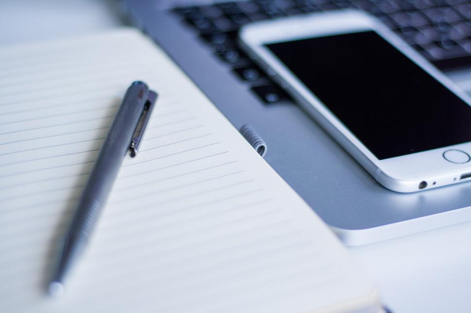 Free Stock Photo of Laptop Computer and Pen on Desk | Download Free ...