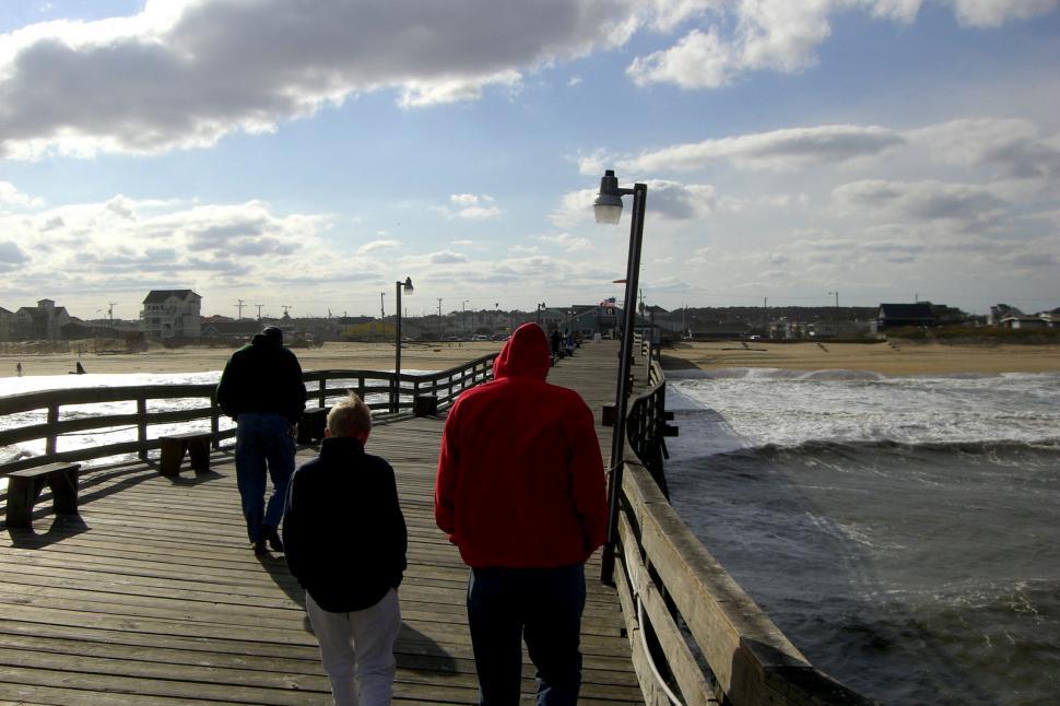 Free Stock Photo of Group of People Standing on Pier by Ocean ...