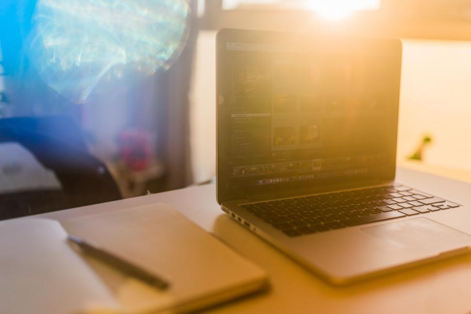Free Stock Photo of Laptop Computer on Wooden Desk | Download Free ...