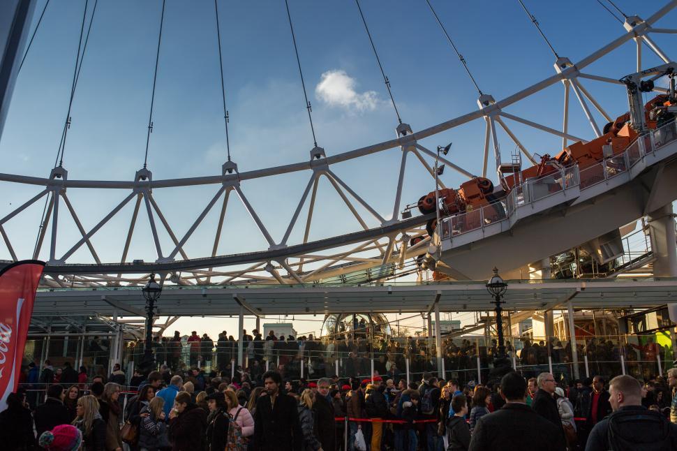 Free Stock Photo of Crowd of People Standing on Top of a Bridge ...