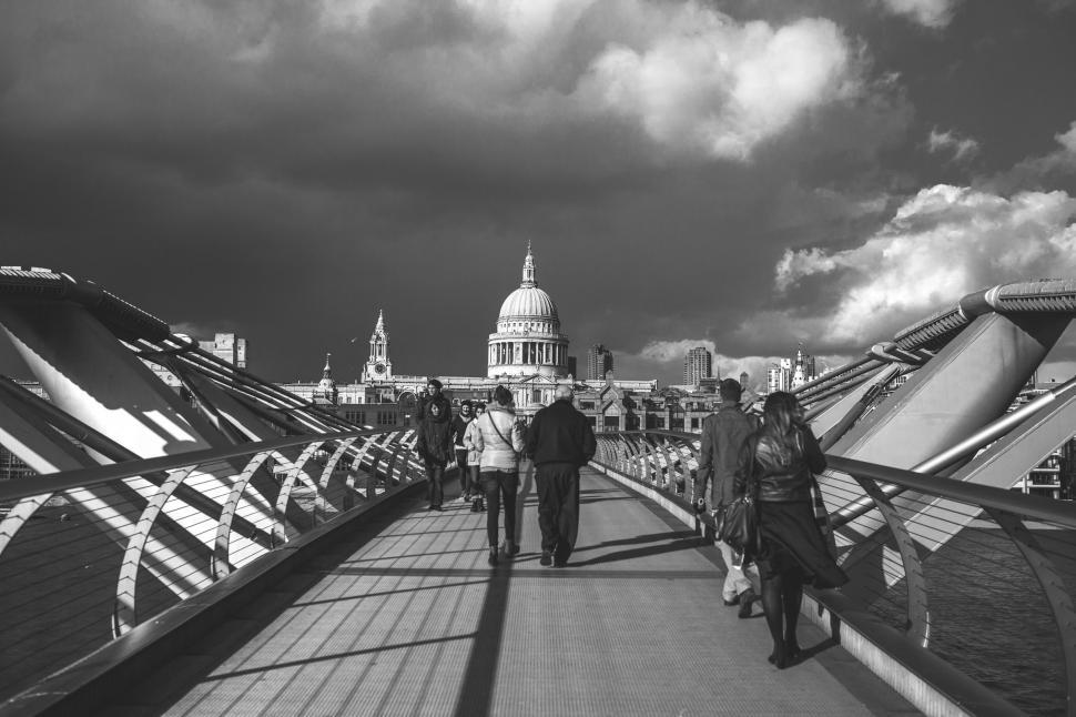 Free Stock Photo of People Walking Across a Bridge | Download Free ...