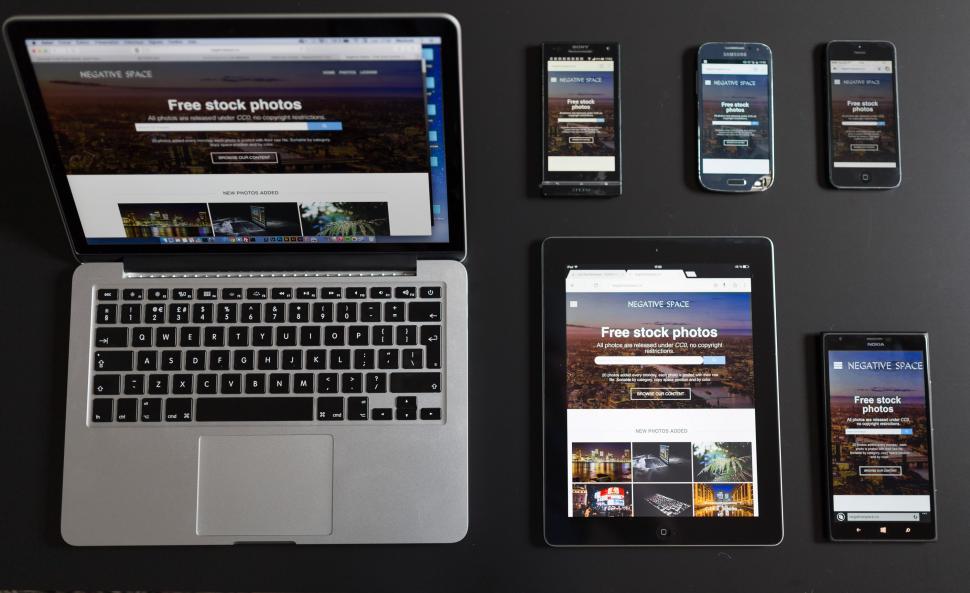 Free Stock Photo of Laptop, Phone, and Tablet on Table | Download Free ...