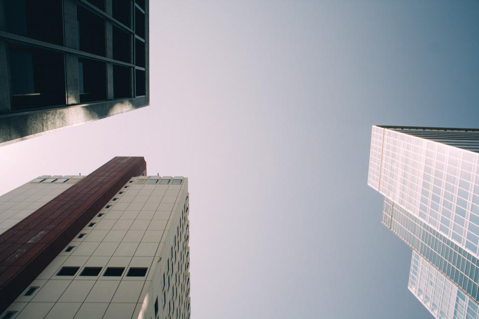Free Stock Photo of Looking Up at Tall Buildings in a City | Download ...