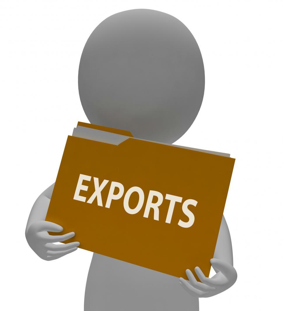 Free Stock Photo of Exports Folder Shows International Selling 3d ...