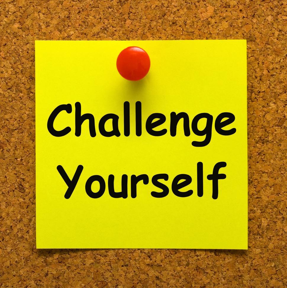 Free Stock Photo of Challenge Yourself Note Means Be Determined And ...