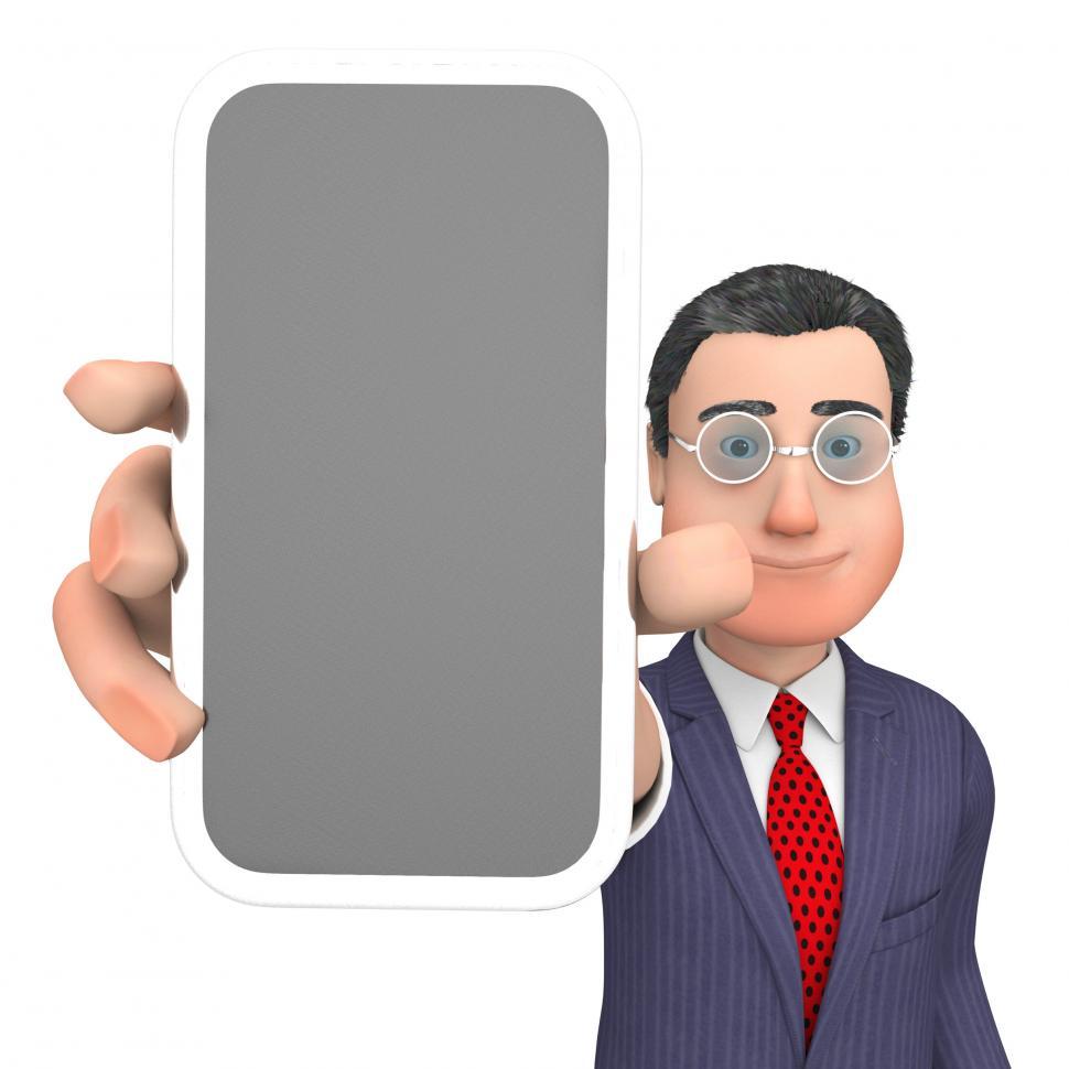 Free Stock Photo of Smartphone Character Shows World Wide Web And ...