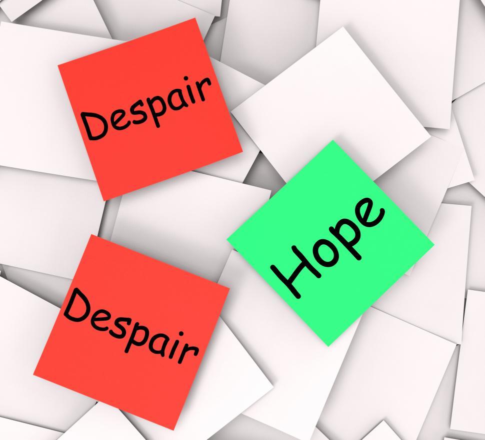Free Stock Photo of Hope Despair Post-It Notes Show Hoping Or ...