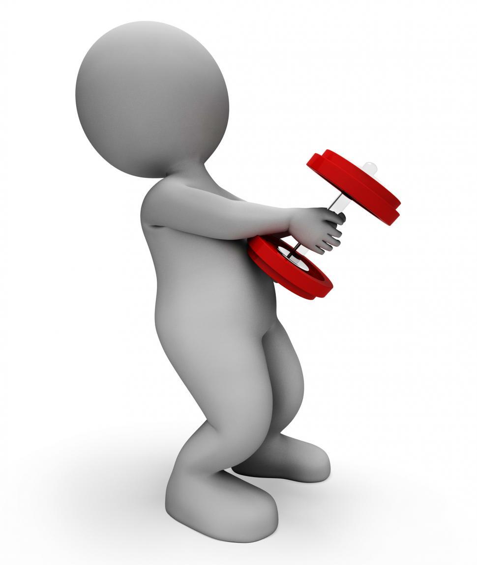 Free Stock Photo of Gym Character Shows Get Fit And Barbell 3d ...