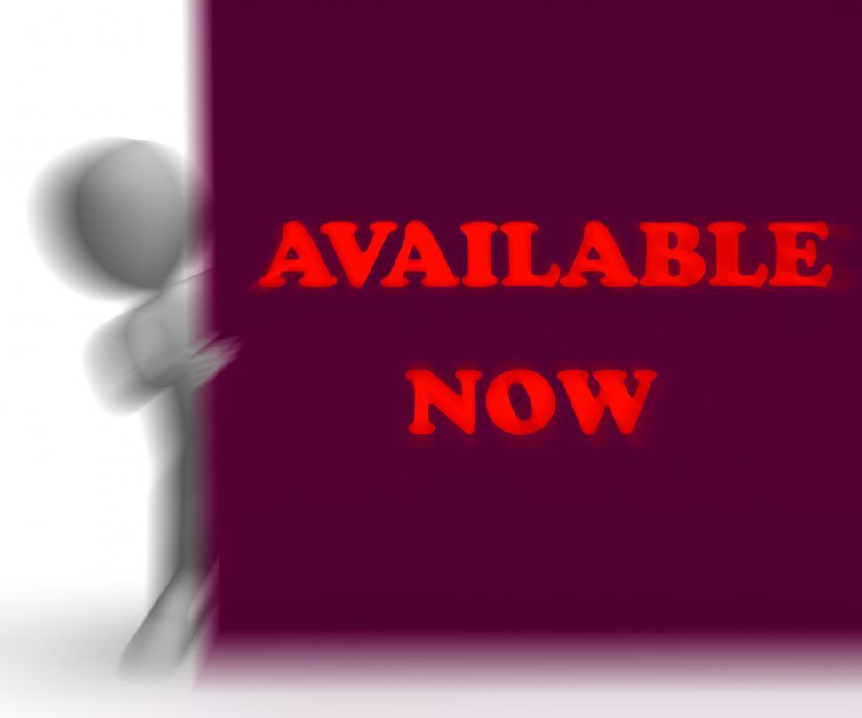 Free Stock Photo of Available Now Placard Shows Available Product ...