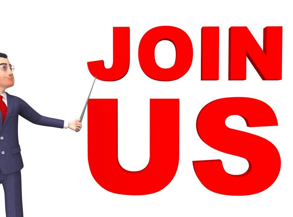 Free Stock Photo of Join Us Shows Sign Up And Application 3d Rendering ...