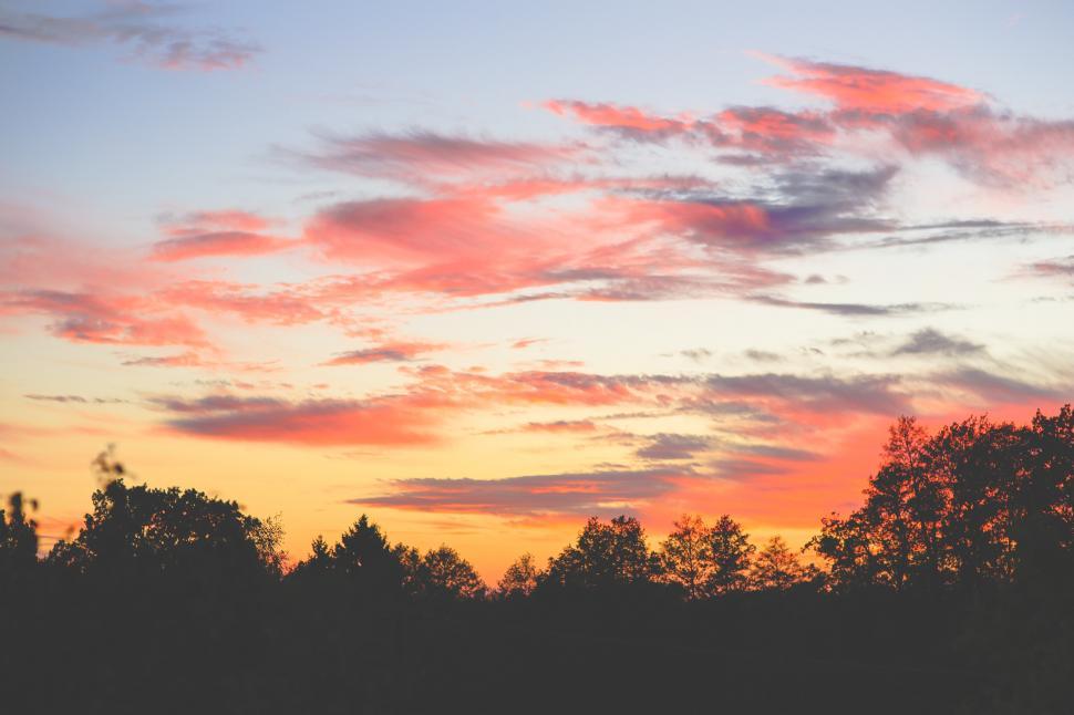 Free Stock Photo of Sunset With Trees and Clouds | Download Free Images ...