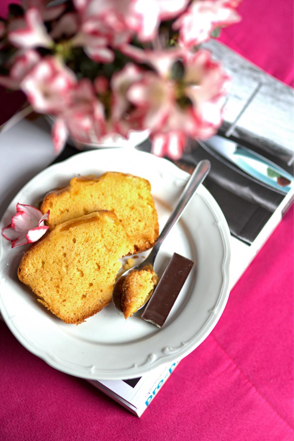 Free Stock Photo of Two Slices of Cake on a White Plate | Download Free ...