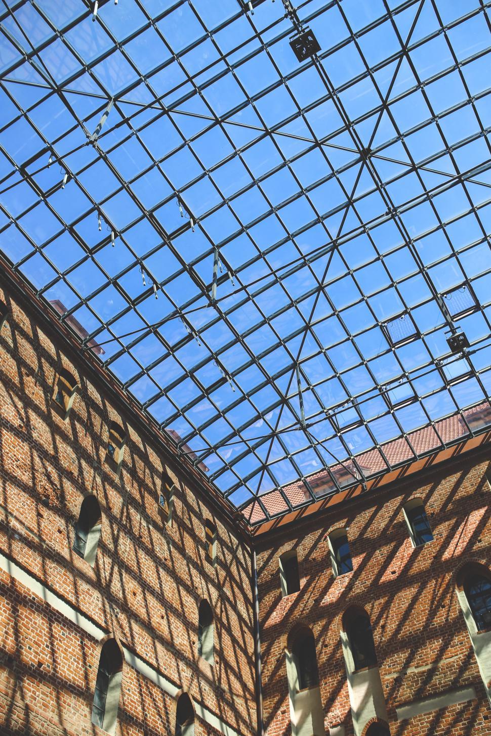 Free Stock Photo of Modern Building With Glass Roof and Clock ...