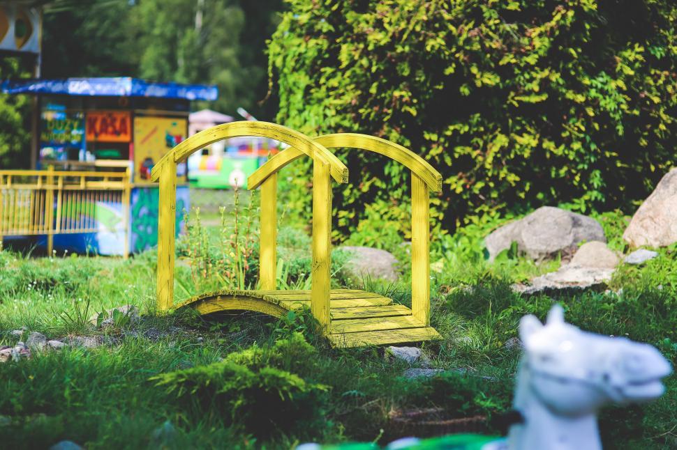 Free Stock Photo of Toy Horse and Small Bridge in Grass | Download Free ...