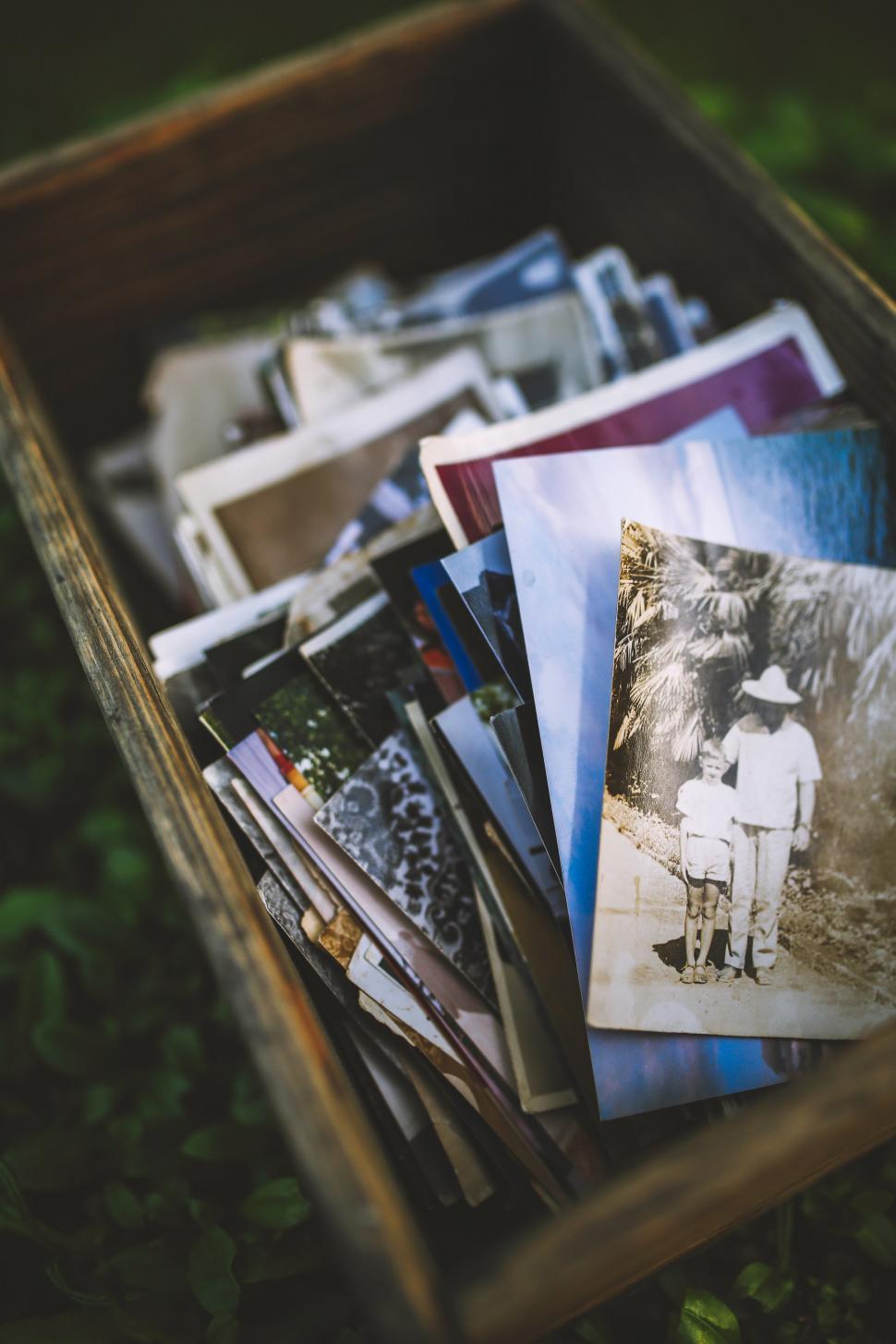 Free Stock Photo of Wooden Box Filled With Photos | Download Free ...
