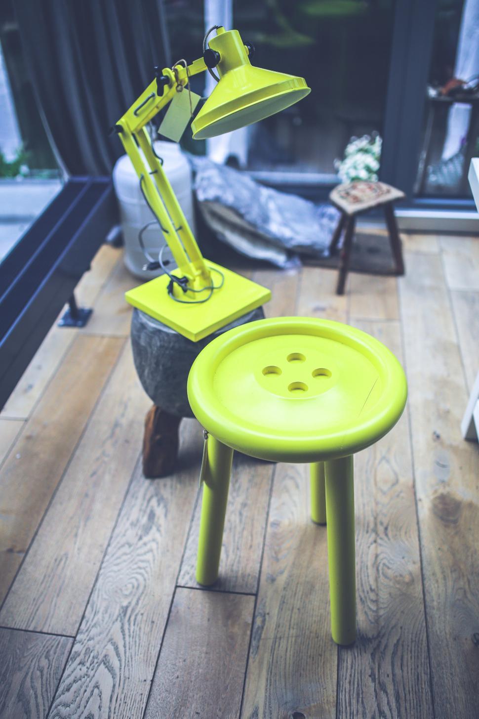 Free Stock Photo of Green Stool With Yellow Lamp | Download Free Images ...