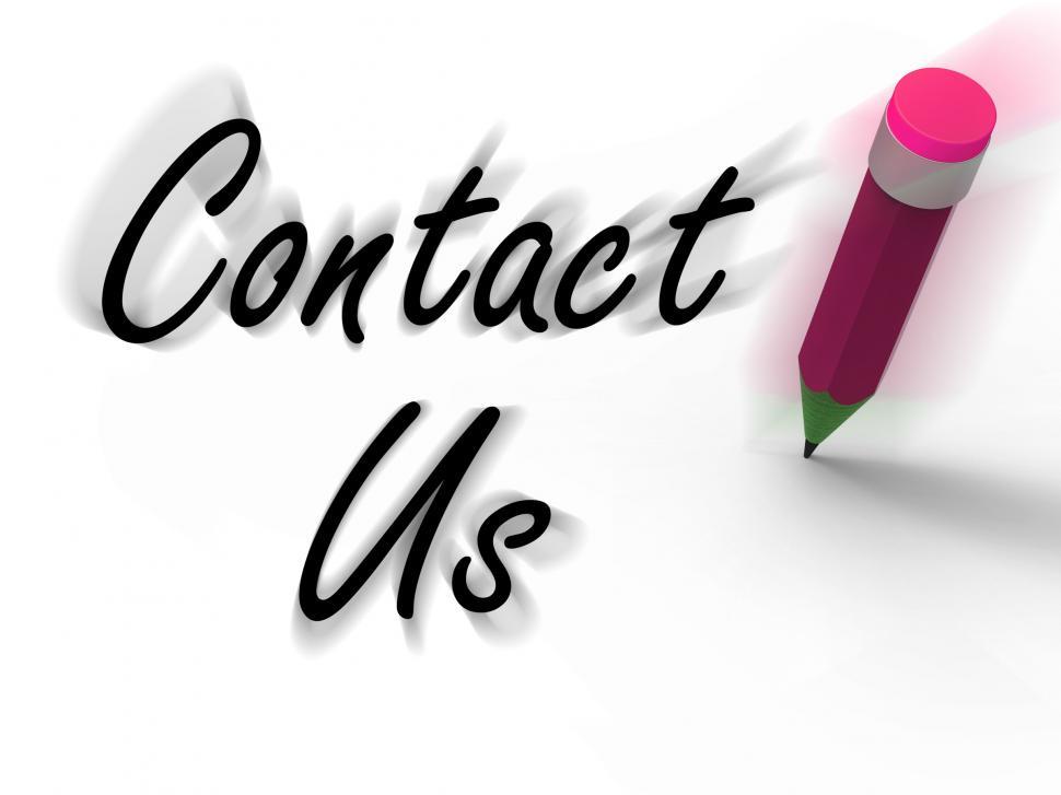 Free Stock Photo of Contact Us Sign with Pencil Displays Customer Care ...