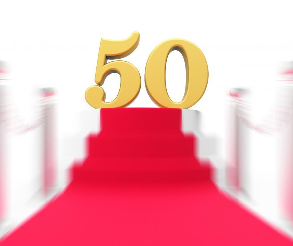 Free Stock Photo of Golden Fifty On Red Carpet Displays Fiftieth Cinema ...