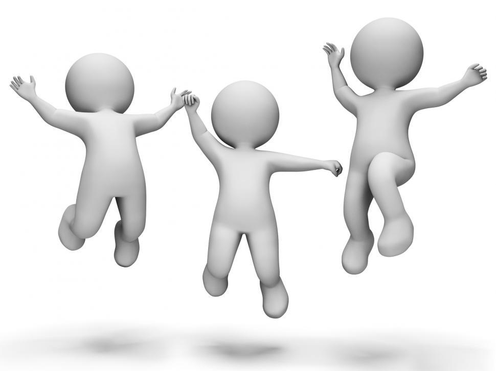 Free Stock Photo of Jump Happy Indicates Happiness Joyful And Render 3d ...