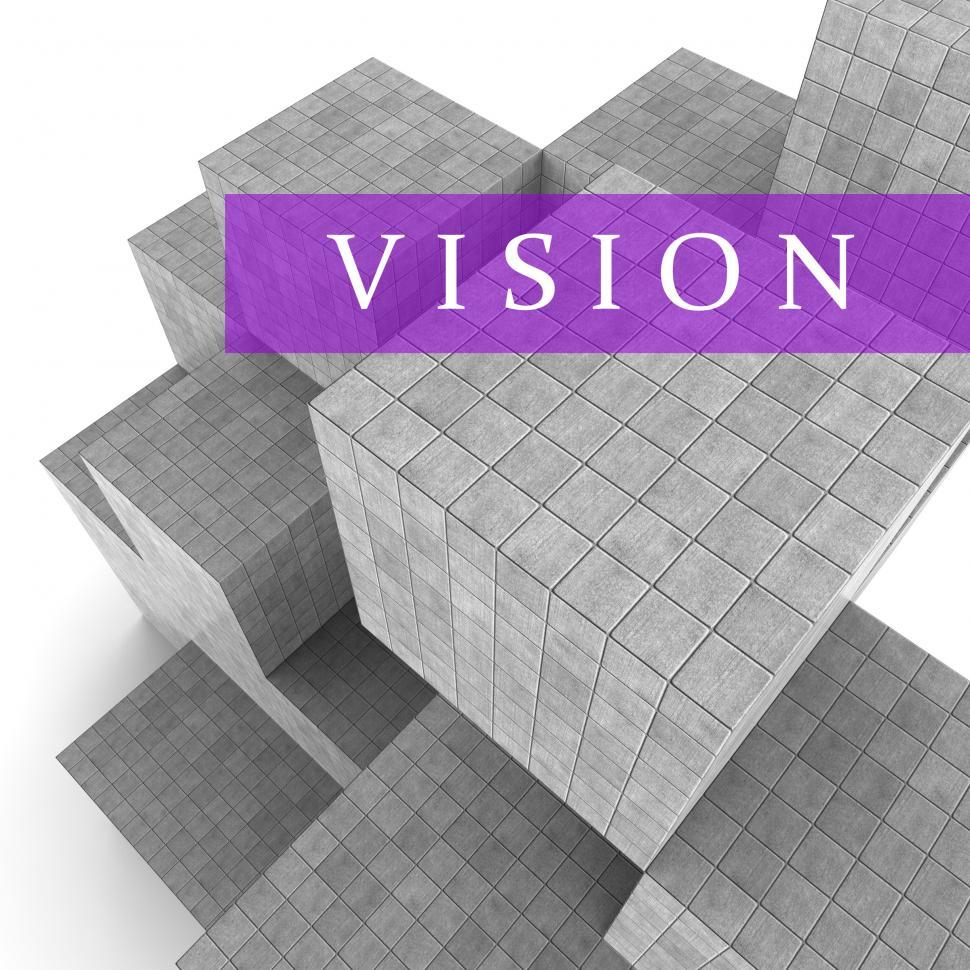 Free Stock Photo of Vision Blocks Means Commercial Mission 3d Rendering ...