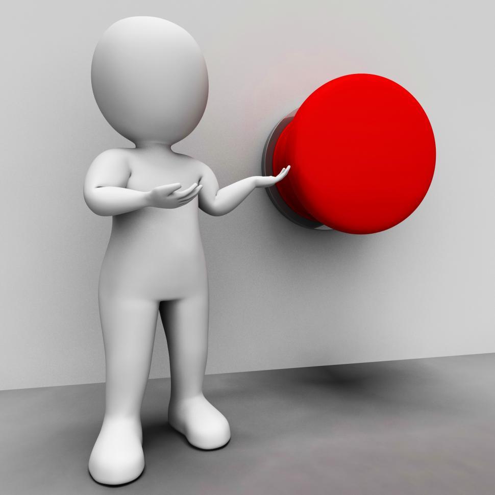 Free Stock Photo of Push Button And Character Shows Control | Download ...
