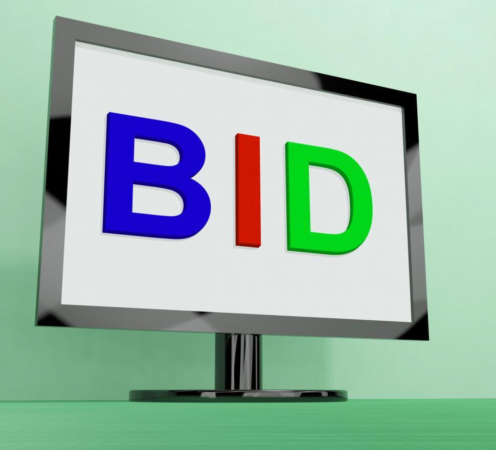 Free Stock Photo of Bid On Monitor Shows Bidding Or Auction | Download ...