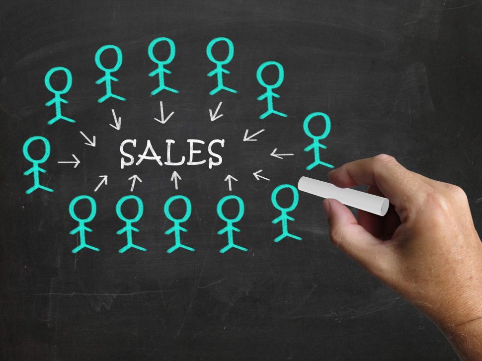 Free Stock Photo of Sales On Blackboard Shows Special Discounts And ...