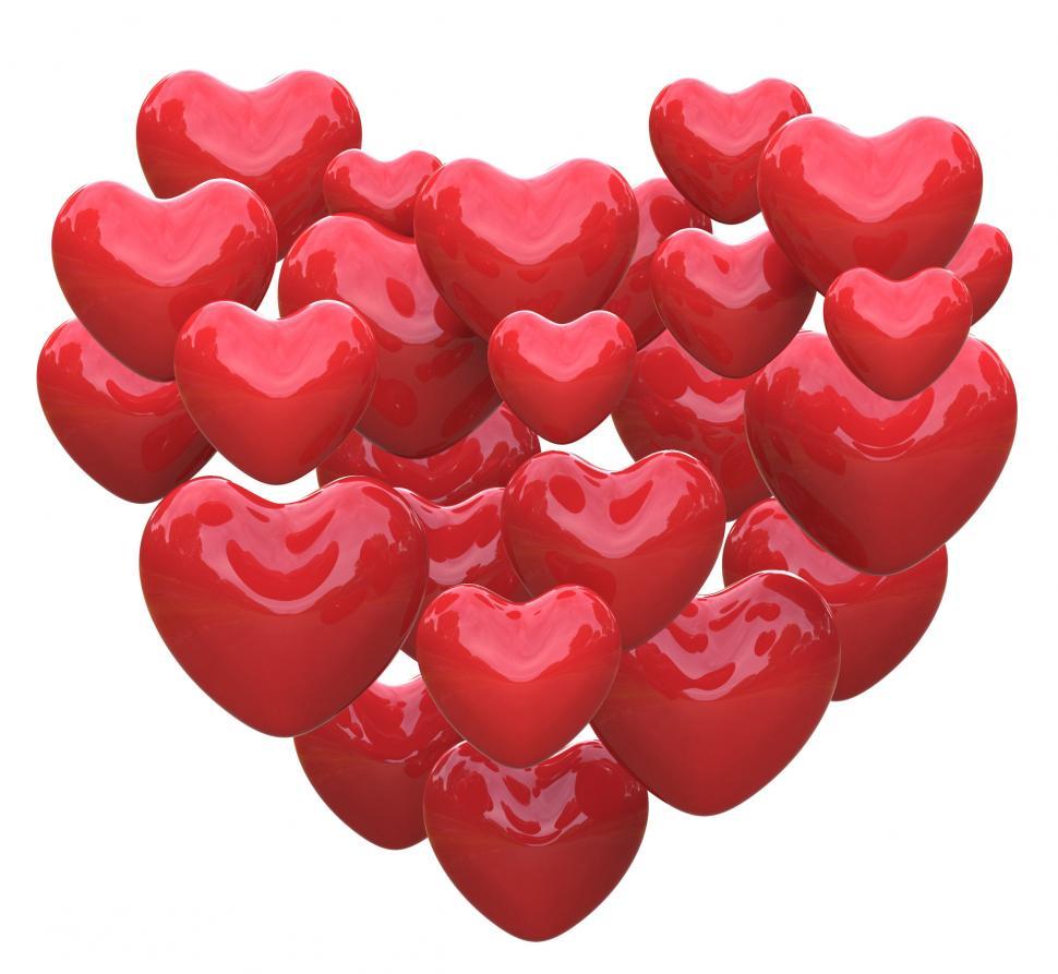Free Stock Photo of Heart Made With Hearts Shows Romance Love And ...