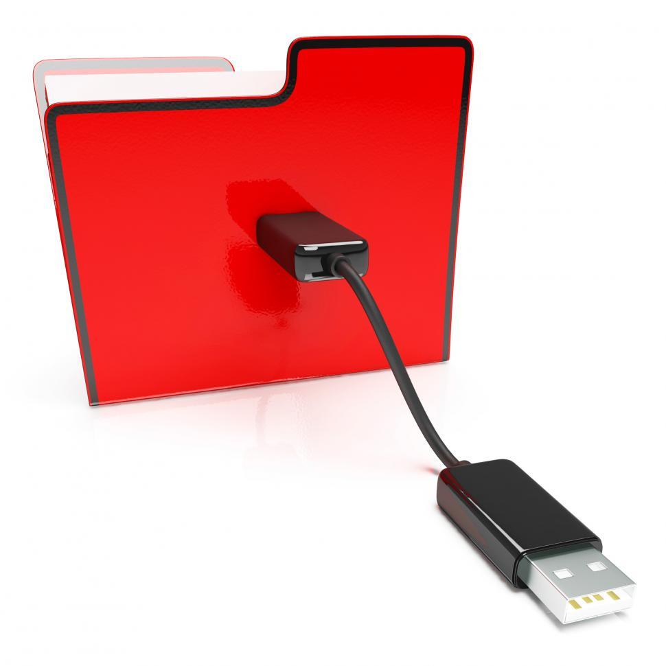 Free Stock Photo of Usb Folder Or File Shows Storage And Memory ...