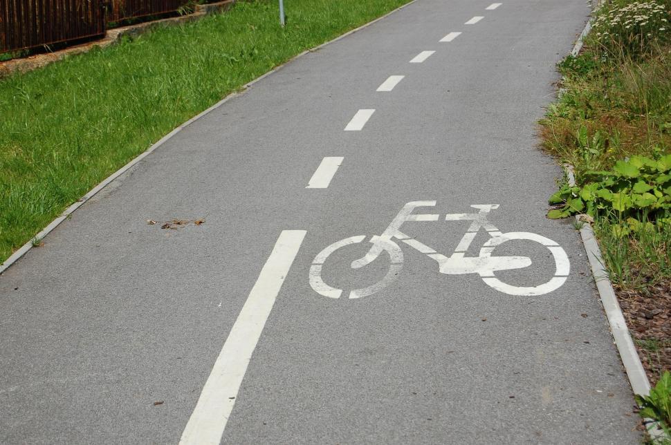 Free Stock Photo of Bicycle Lane With Bike Painting | Download Free ...