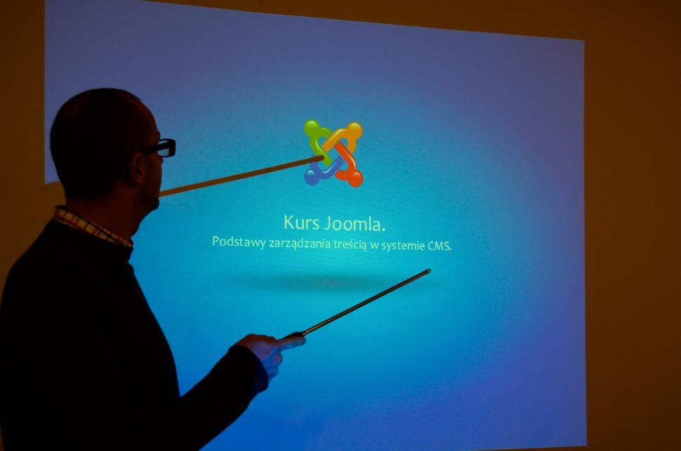 Free Stock Photo of Man Standing in Front of Projection Screen ...