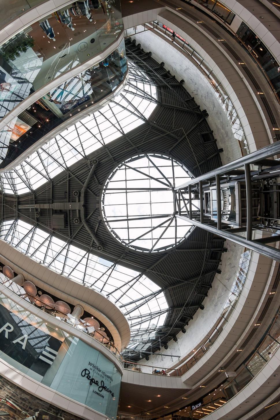 Free Stock Photo of Inside View of Large Building With Skylight ...