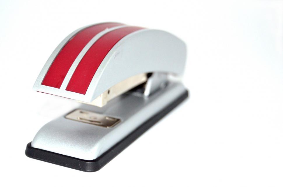 Free Stock Photo of Close Up of Red and White Stapler | Download Free ...