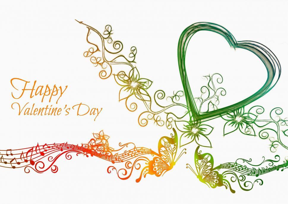 Free Stock Photo of Two Hearts With Music Notes and Happy Valentines ...