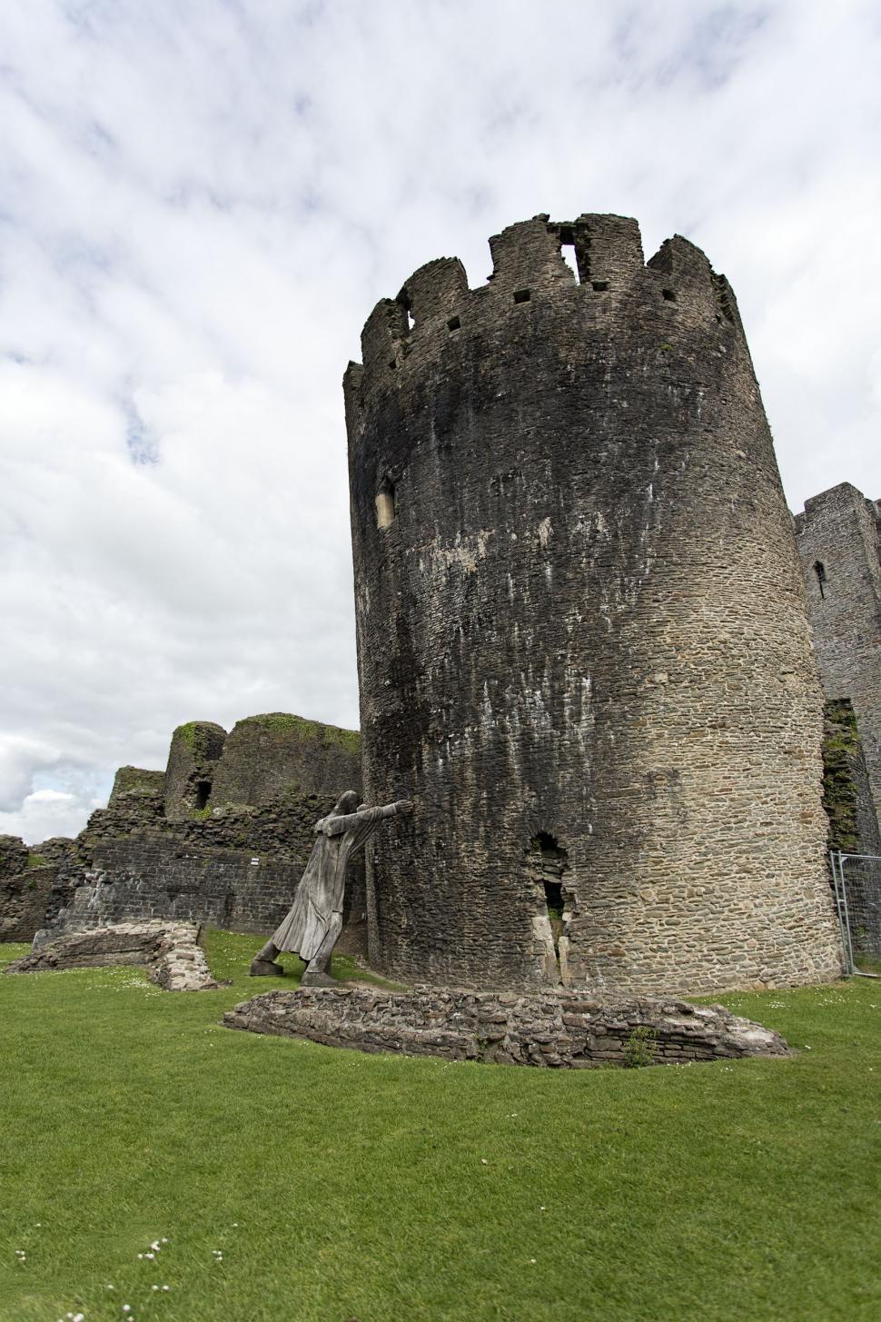 Free Stock Photo of Knight keeping up tower at Caerphilly castle ...