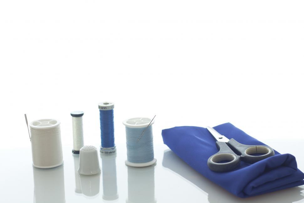 Free Stock Photo of Thimble with different threads and material ...