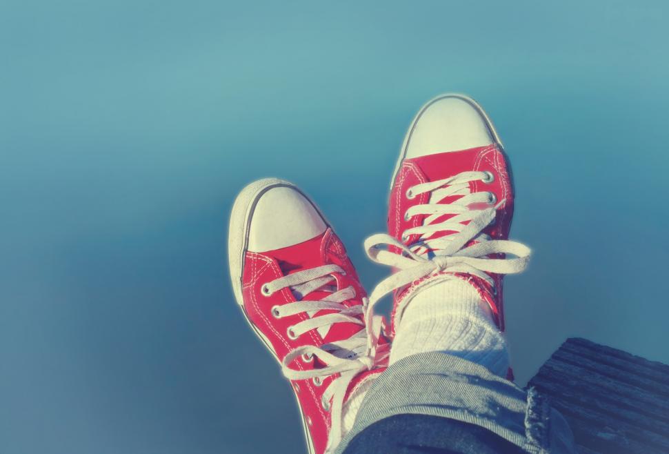 Free Stock Photo of Feet Crossed - Relaxation and Satisfaction - Red ...