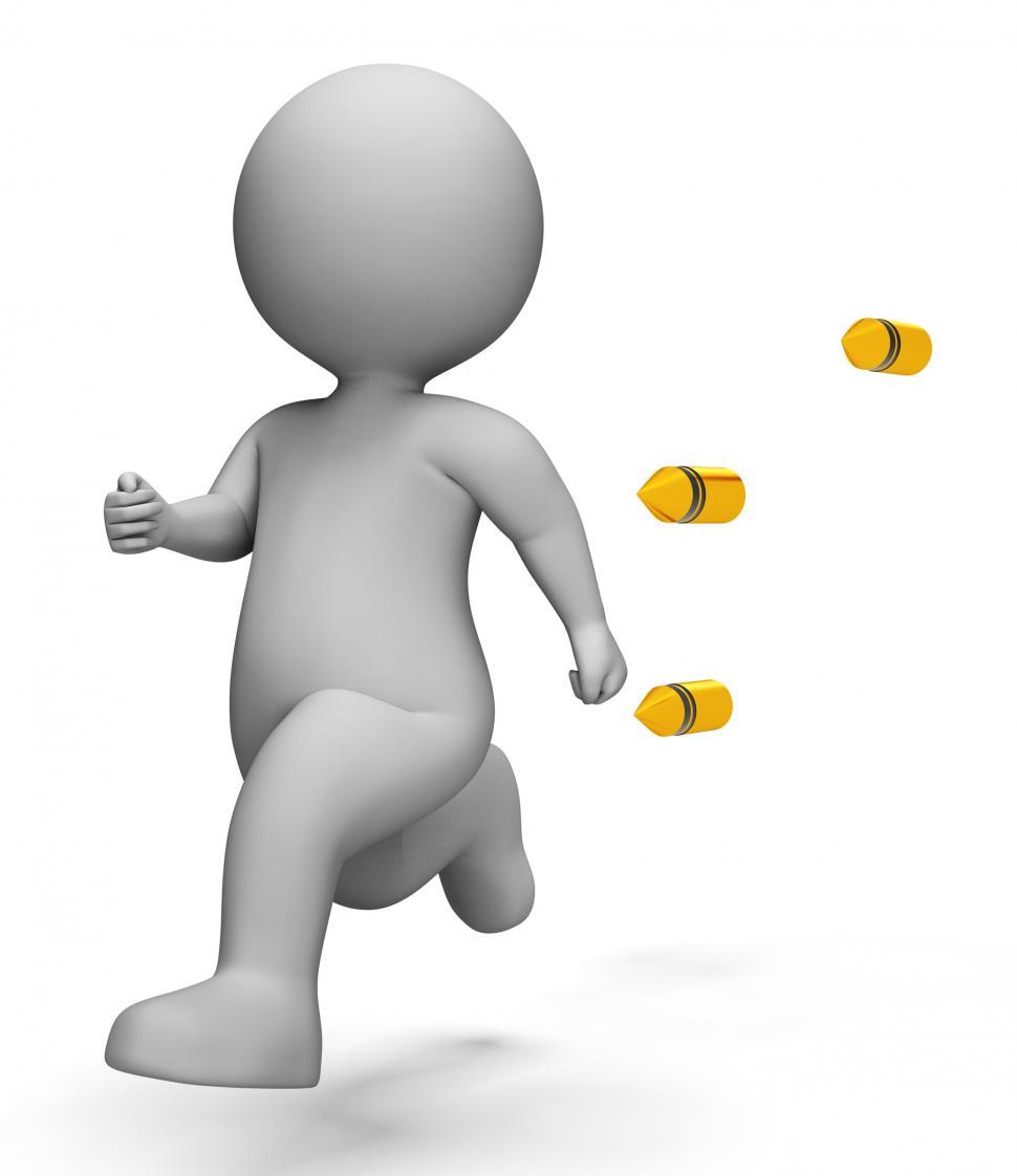 Free Stock Photo of Running Bullets Represents Tight Spot And Aim 3d ...