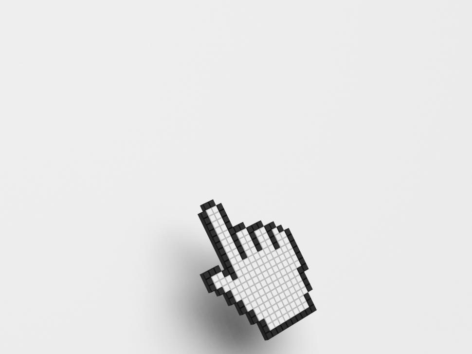 Free Stock Photo of Cursor Hand On White Background Shows Blank ...