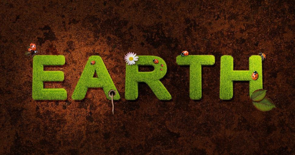 Free Stock Photo of The Word Earth Is Made up of Grass and Flowers ...
