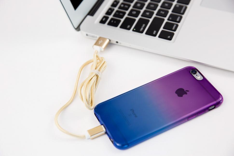Free Stock Photo of Smartphone charging with laptop | Download Free ...