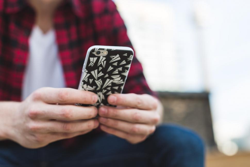 Free Stock Photo of Man Texting iPhone | Download Free Images and Free ...