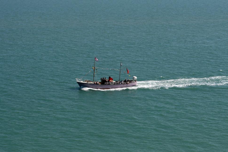 Free Stock Photo of Small Boat Drifting in Vast Ocean | Download Free ...