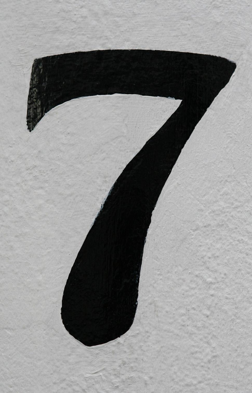 Free Stock Photo of Black Number Seven on White Wall | Download Free ...