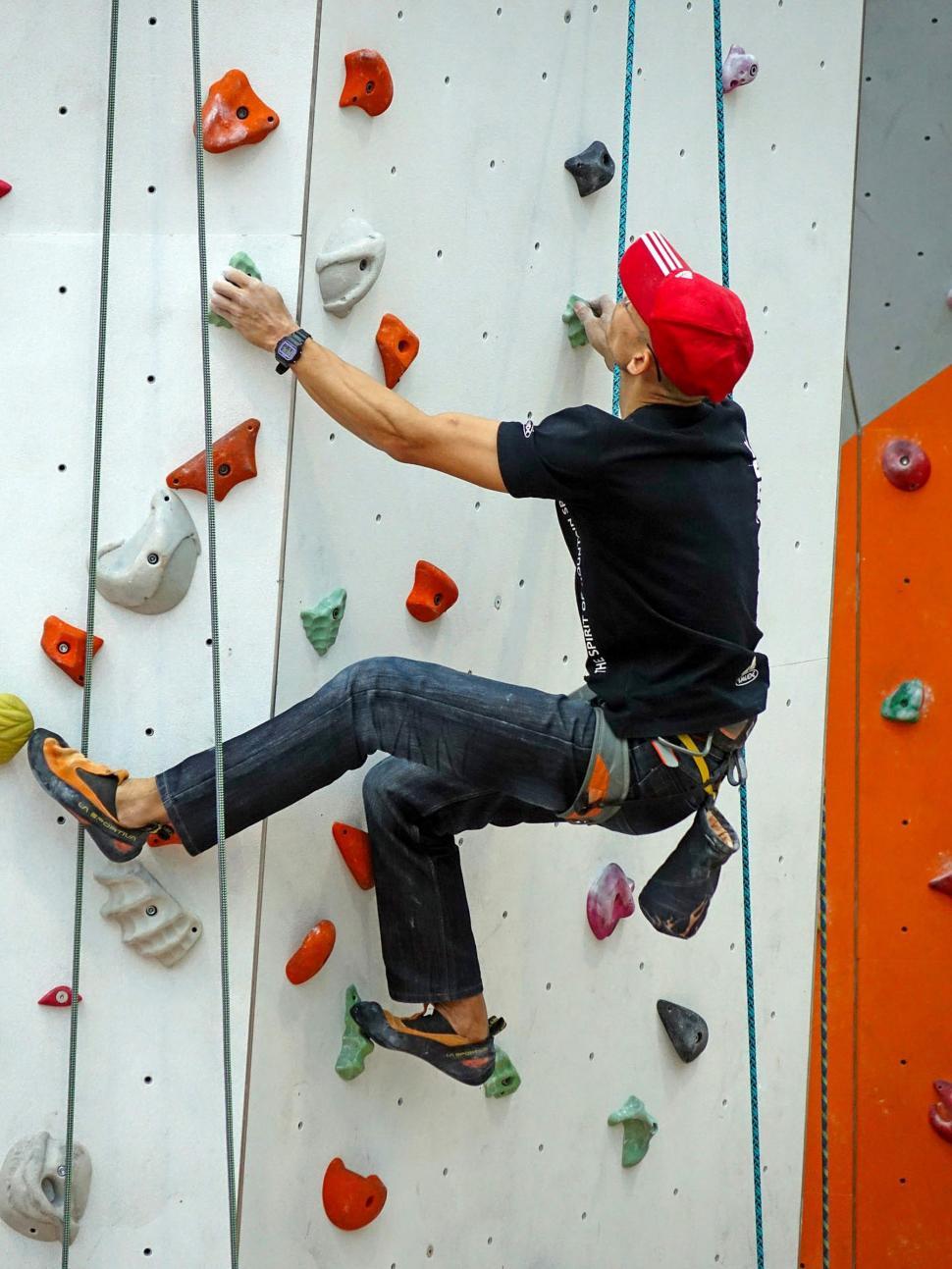 Free Stock Photo of Man Climbing Up Rock Wall | Download Free Images ...