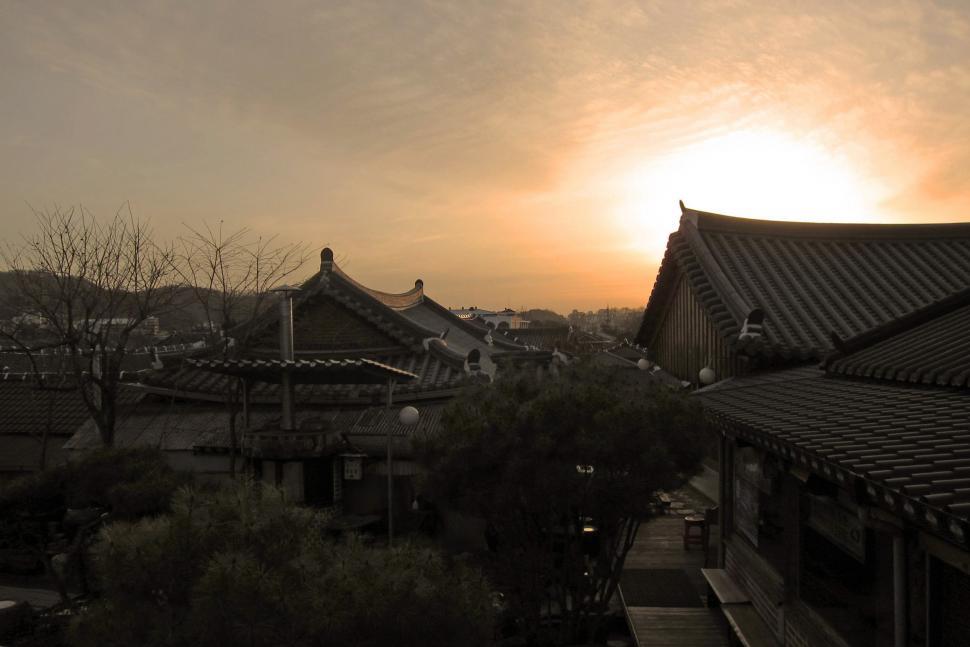 Free Stock Photo of Sun Setting Over Village | Download Free Images and ...
