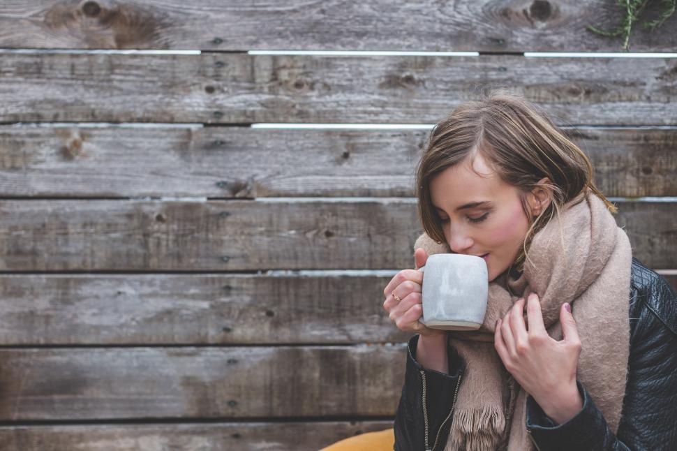 Free Stock Photo of Pretty Woman Sipping Coffee | Download Free Images ...