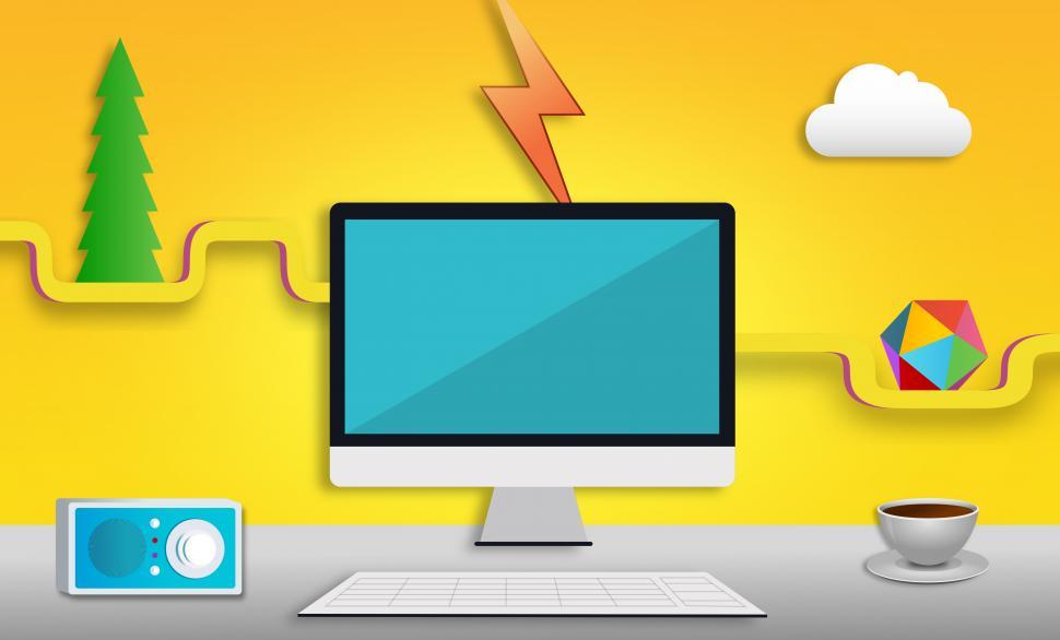 Free Stock Photo of Work Desk - Illustration with Central Copyspace ...