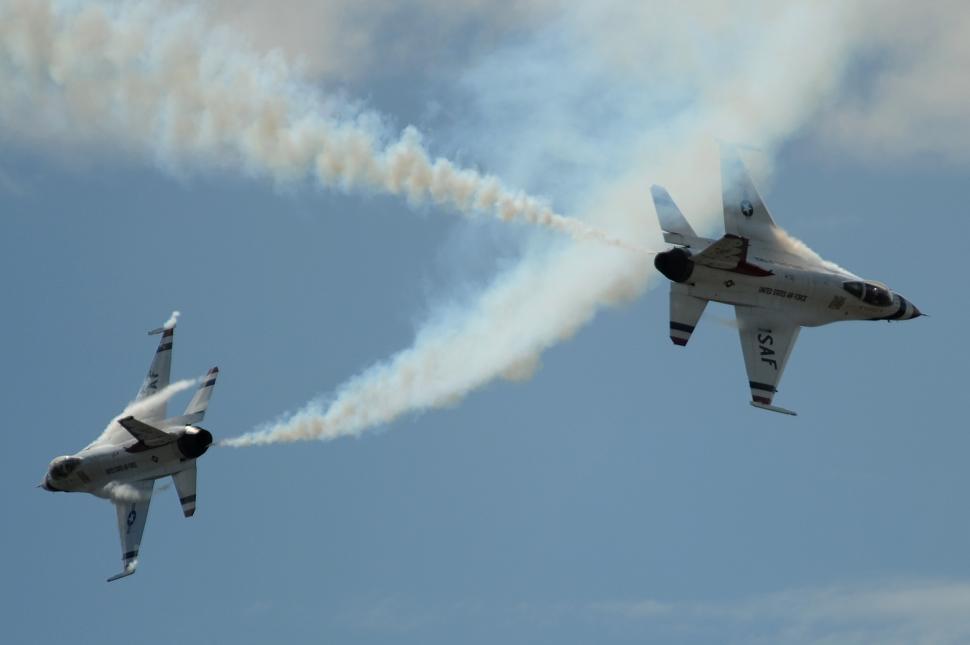 Free Stock Photo of Two Jets Flying With Smoke Trails | Download Free ...